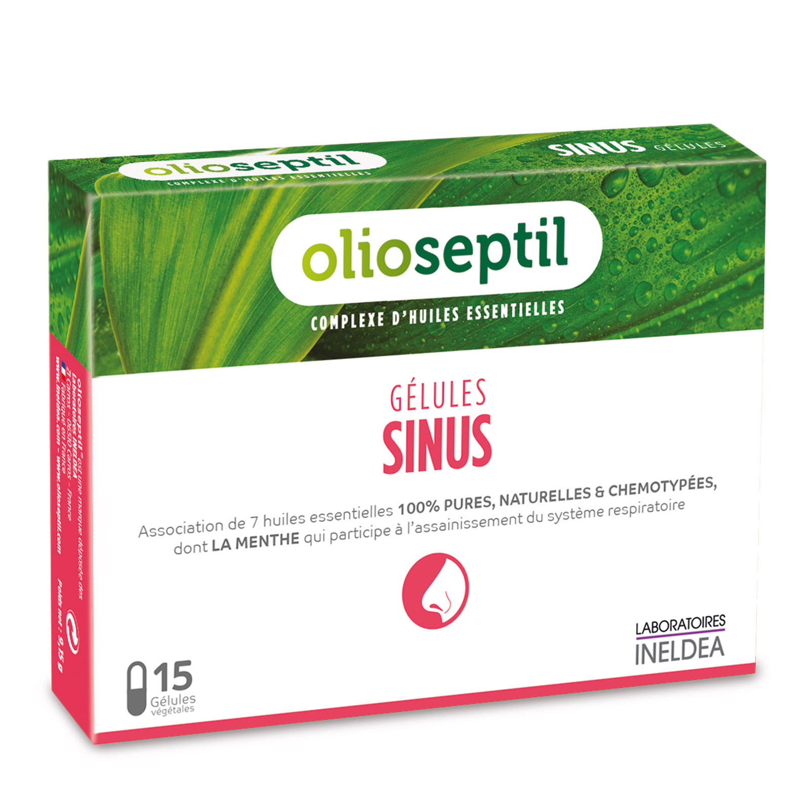 Sinus - Complexe de 7 Huiles Essentielles Pures - 15 gélules | Greenweez