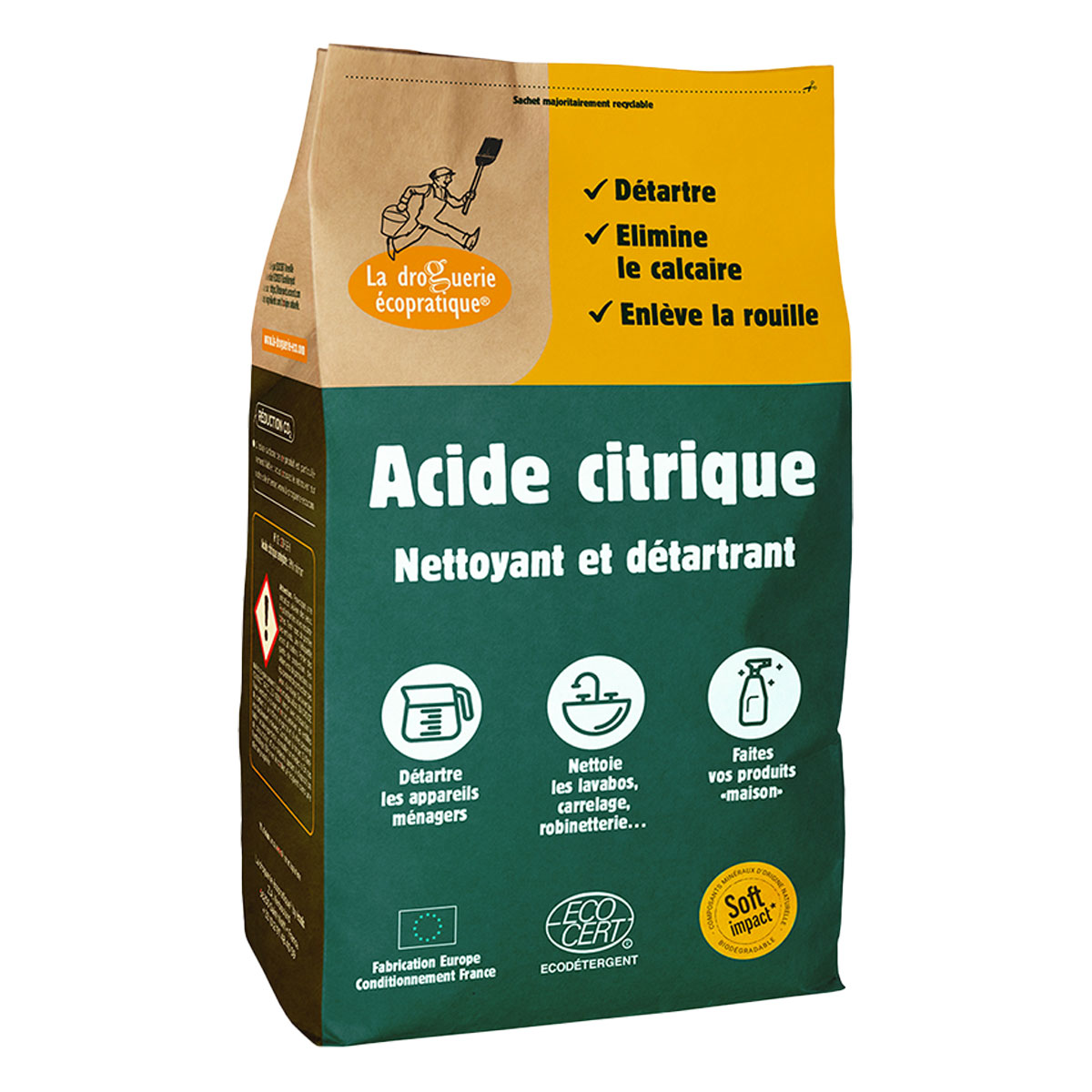 Lot de 2 Acide citrique 1kg | Greenweez
