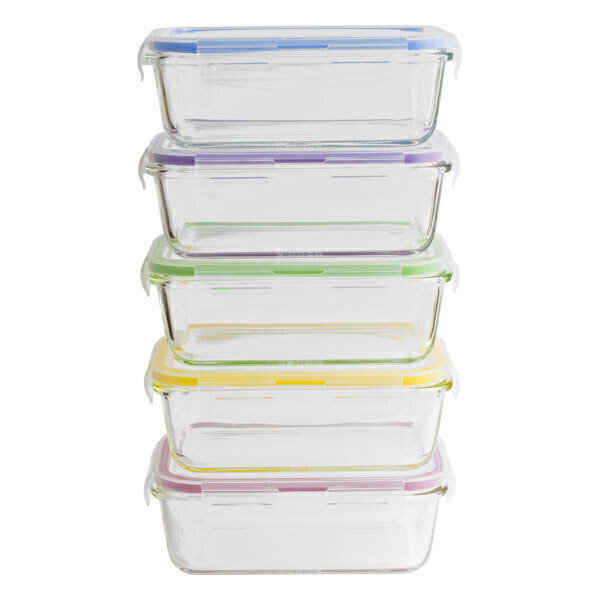 Pebbly Set Batch cooking de 5 boîtes en verre 850mL | Greenweez