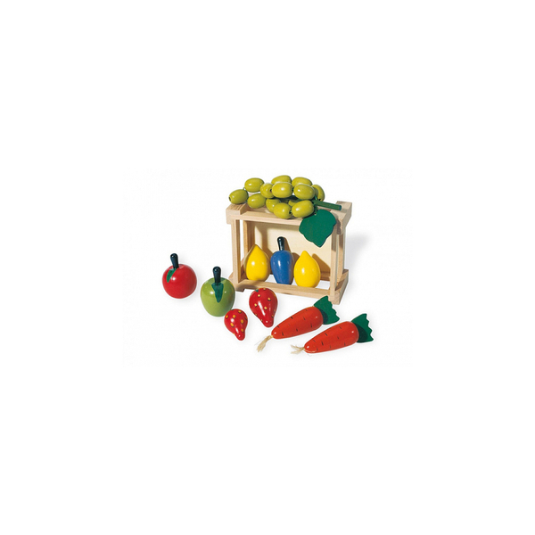 221404 Cagette avec des fruits et legumes en bois | Greenweez
