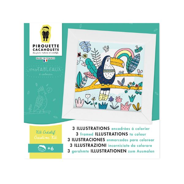 Kit créatif "Mes Tableaux Exotiques à colorier" - Pirouette Caca | Greenweez