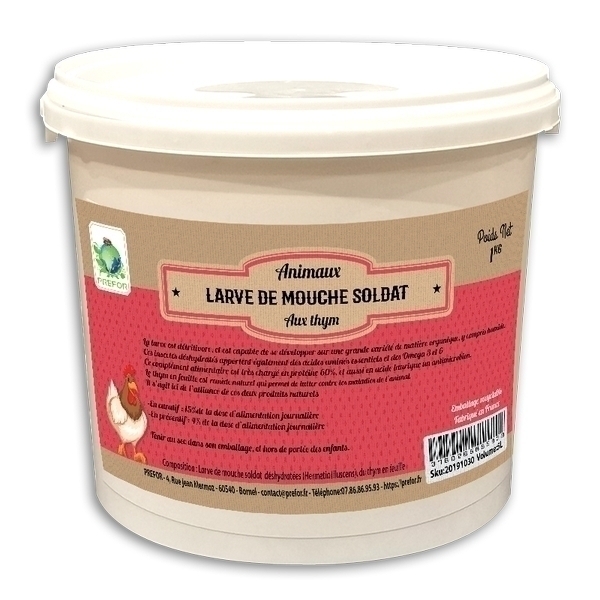 Larves de mouche au thym Seau 5L 2,5kg | Greenweez