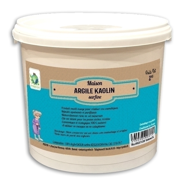 Argile KAOLIN Seau 5L 2kg | Greenweez
