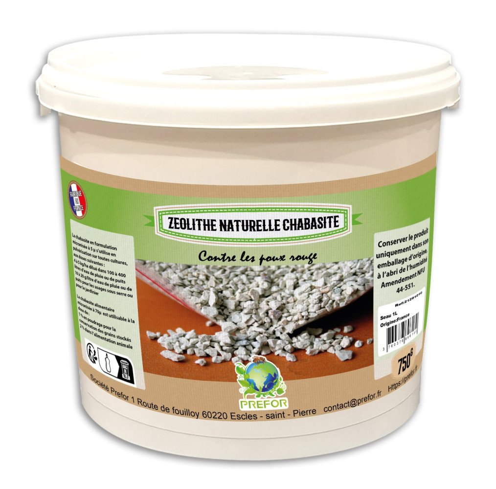 Zeolithe naturelle chabasite micronisé 20 microns seau 1L 750g | Greenweez