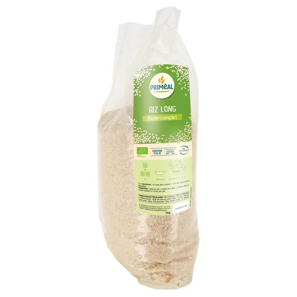 Riz long demi-complet Italie 5kg | Greenweez