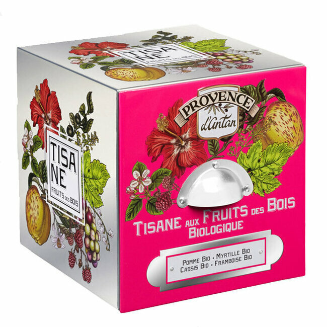 Tisane Fruits des Bois bio - Coffret cube métal 24 infusettes | Greenweez