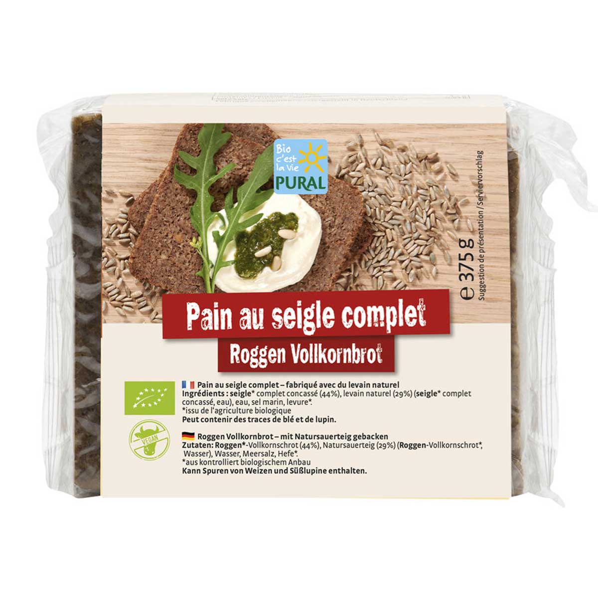 Pain de seigle complet bio 375g | Greenweez