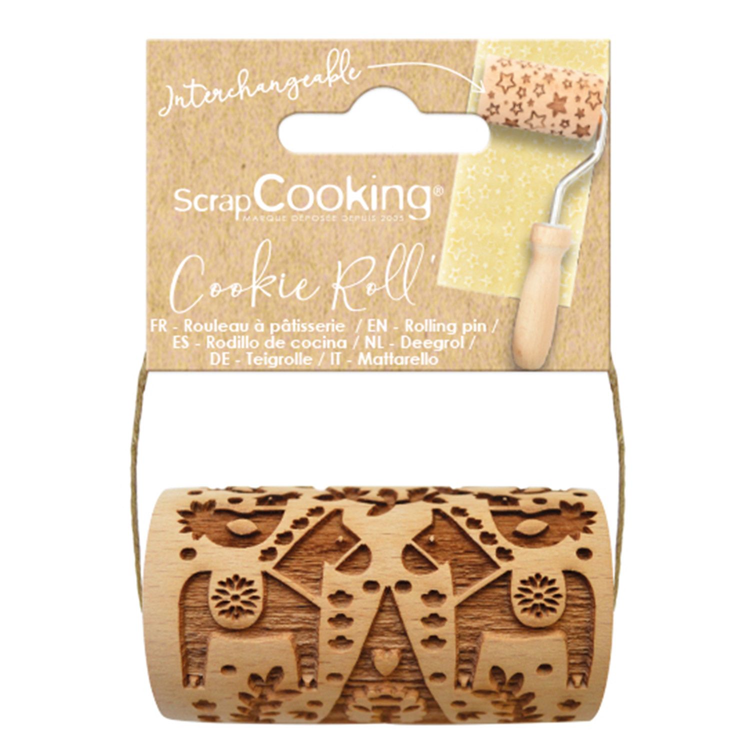 Mini rouleau à pâtisserie en bois - Noël | Greenweez