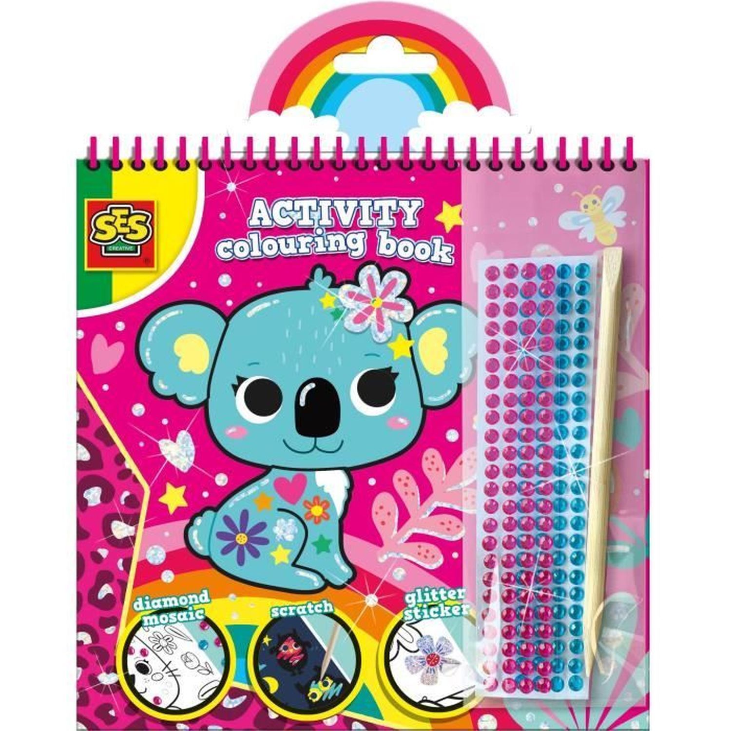 Cahier d'activités de coloriage avec des diamants 3 en 1 | Greenweez