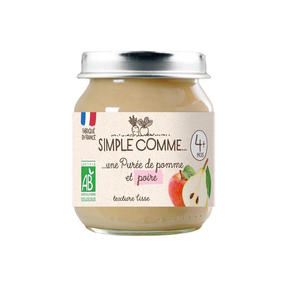 Petit pot pomme poire bio 125g dès 4 mois | Greenweez