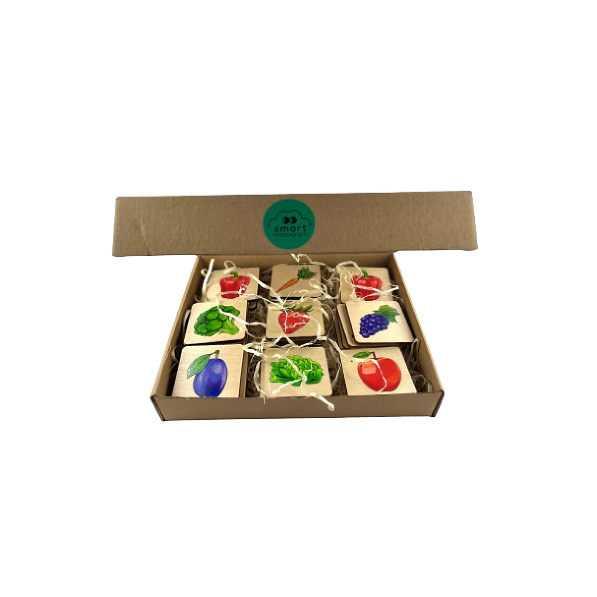 Jeu de mémoire en bois - Fruits et Légumes | Greenweez