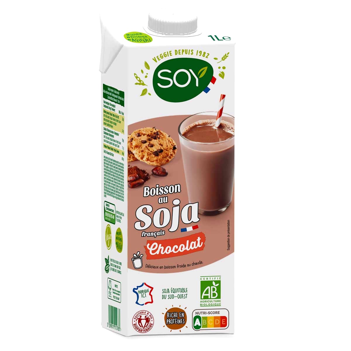 Soy Boisson au soja chocolat bio 1L - Fabrication France | Greenweez