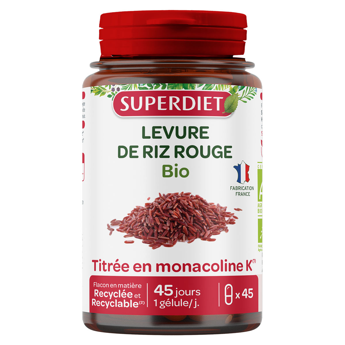 Levure de riz rouge BIO - 45 gélules | Greenweez