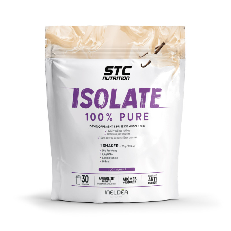 Isolate 100% Pure - Prise de muscles sec - Vanille - 750g | Greenweez