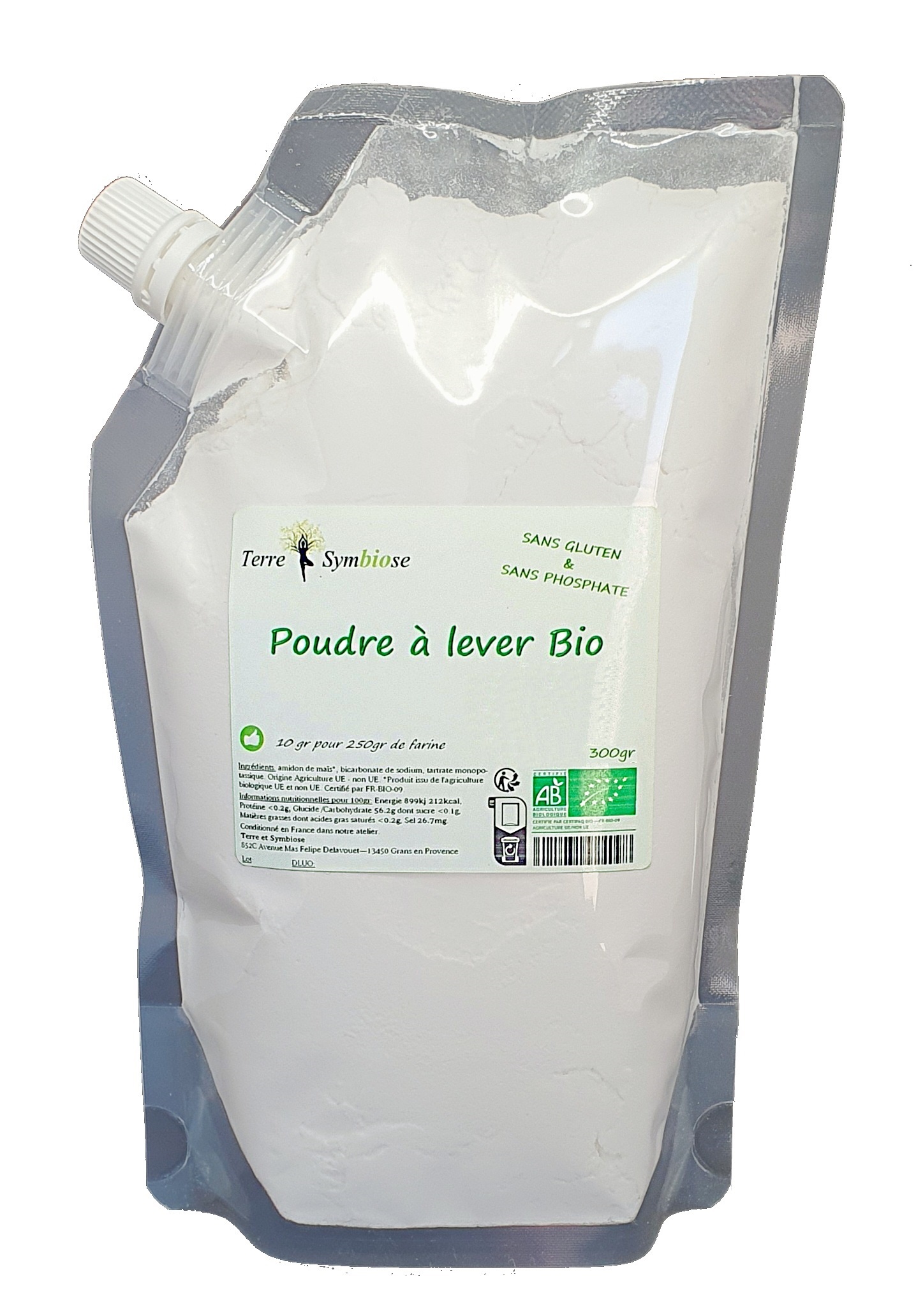 Poudre à lever Bio 300g - Sans Gluten ni Phospate | Greenweez