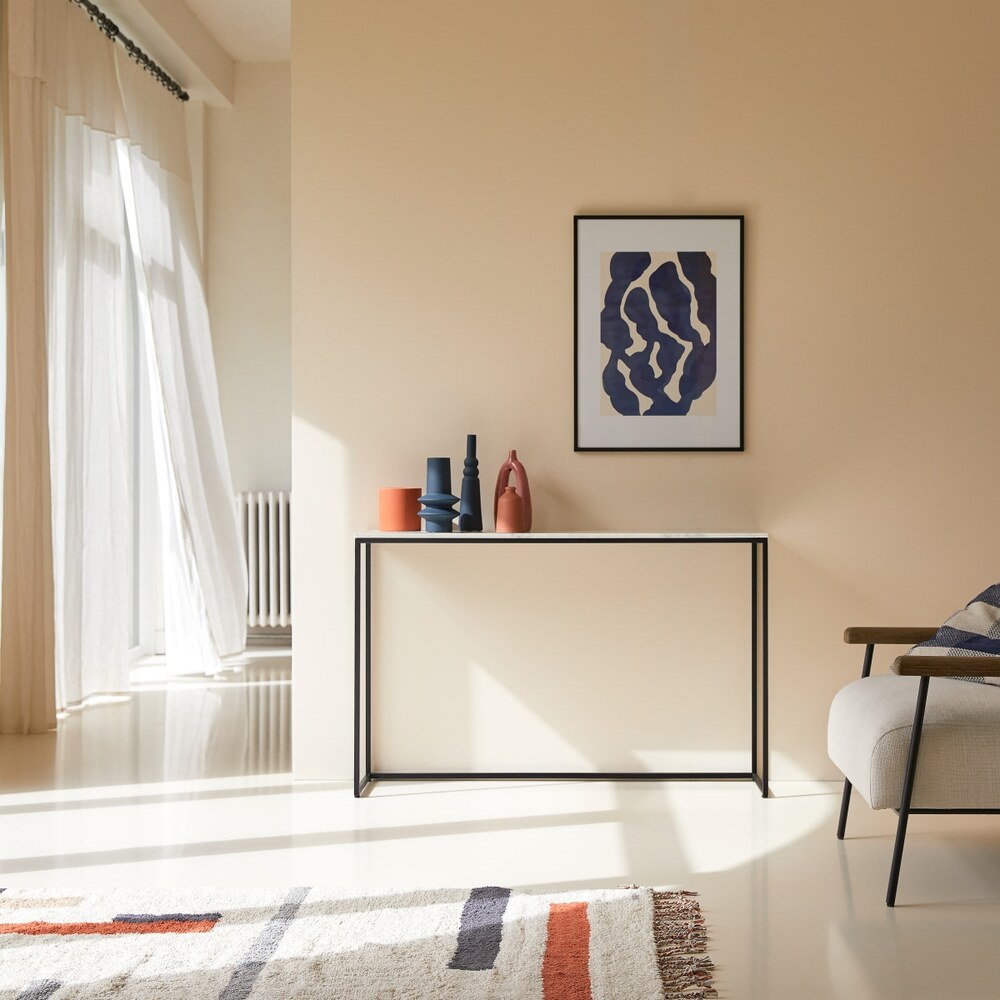 Console en métal et marbre blanc 120 Jana | Greenweez