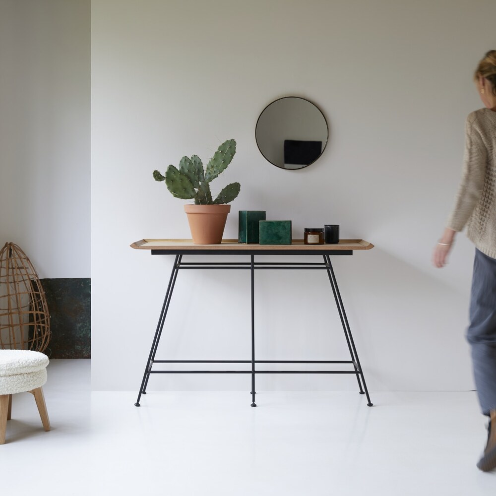 Console en métal et bois de teck massif 130 Ema | Greenweez