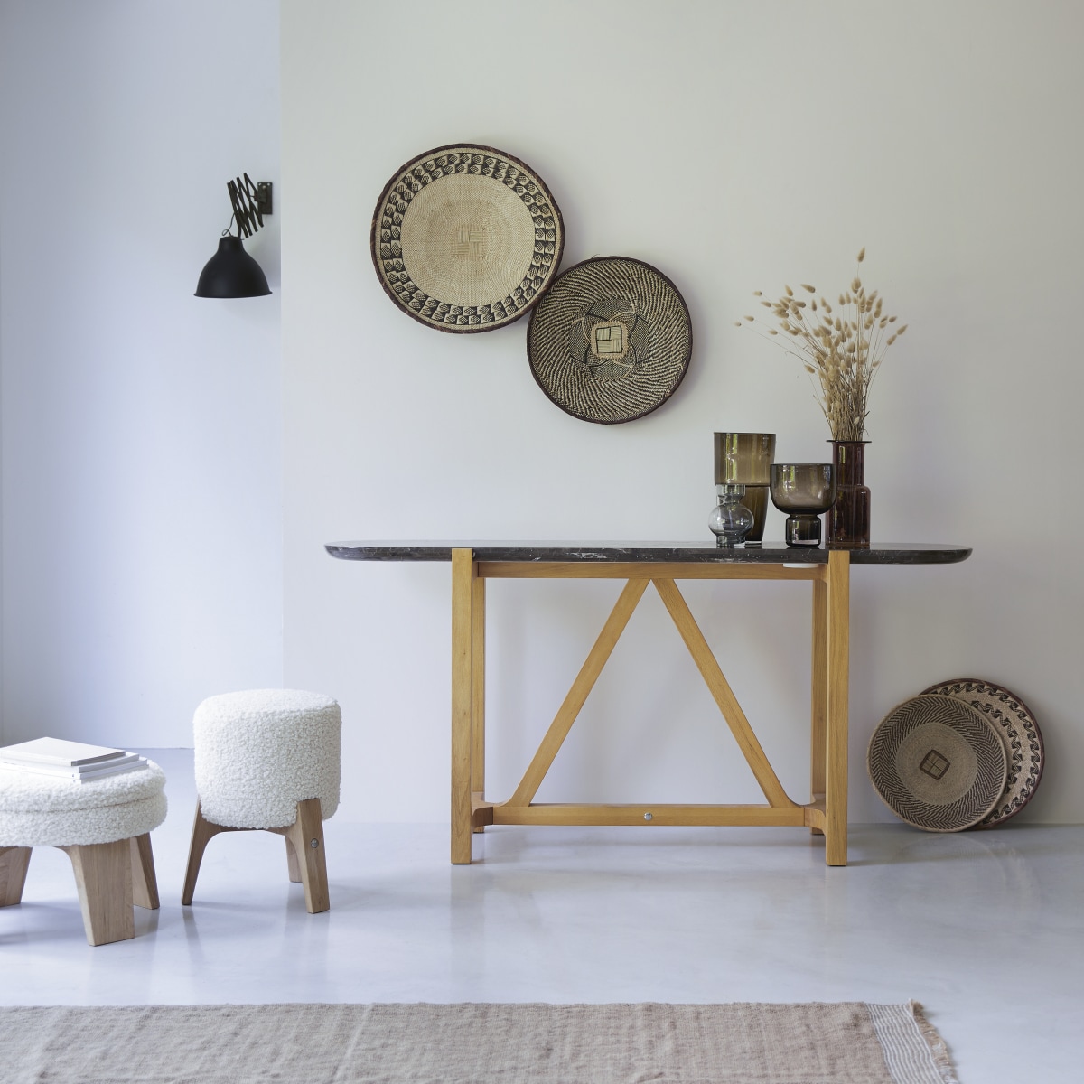 Console Stoneleaf en bois de chêne et marbre 170 | Greenweez