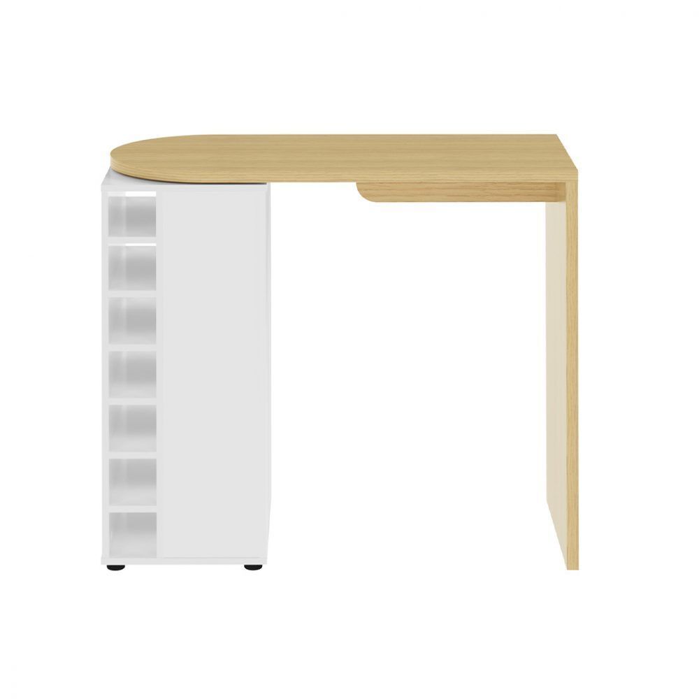 Table bar ROLL chêne clair et blanc | Greenweez