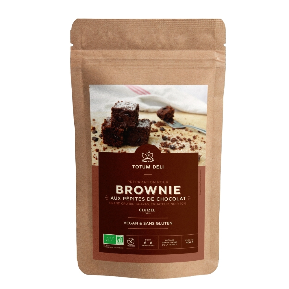 Préparation pour brownie aux pépites de chocolat noir 70% | Greenweez