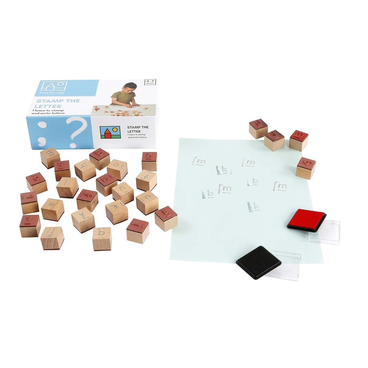 Apprendre les lettres - Tamponner la lettre - jeu Montessori | Greenweez