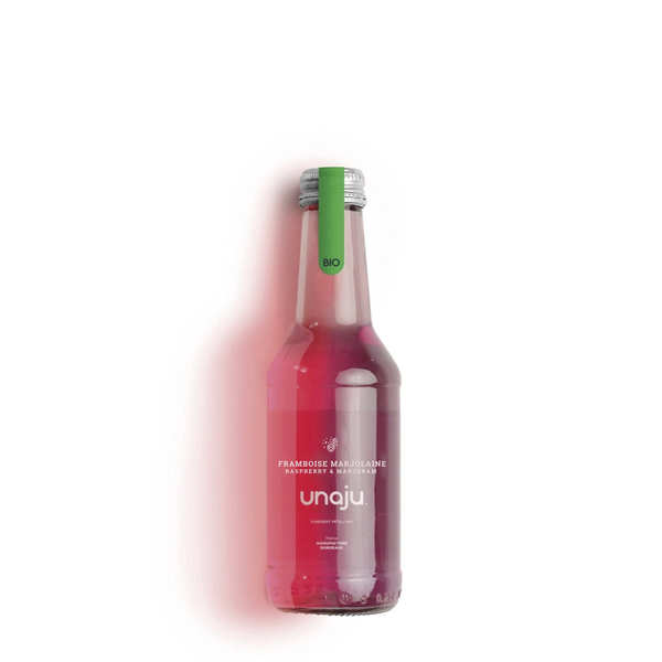 Jus de fruit bio et pétillant - Framboise marjolaine - Bouteille ...