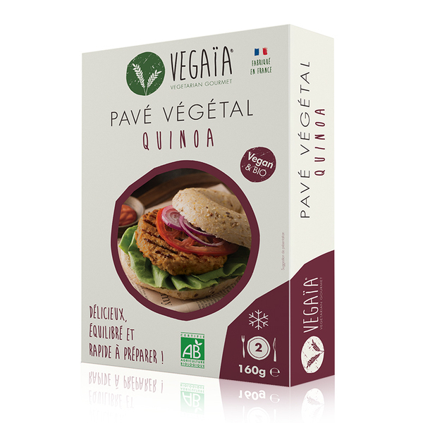 Pavé / steak végétal QUINOA 2pce 160g | Greenweez