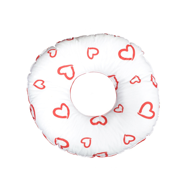 Coussin rond post natal - coeurs rouges sur fond blanc - rouge | Greenweez