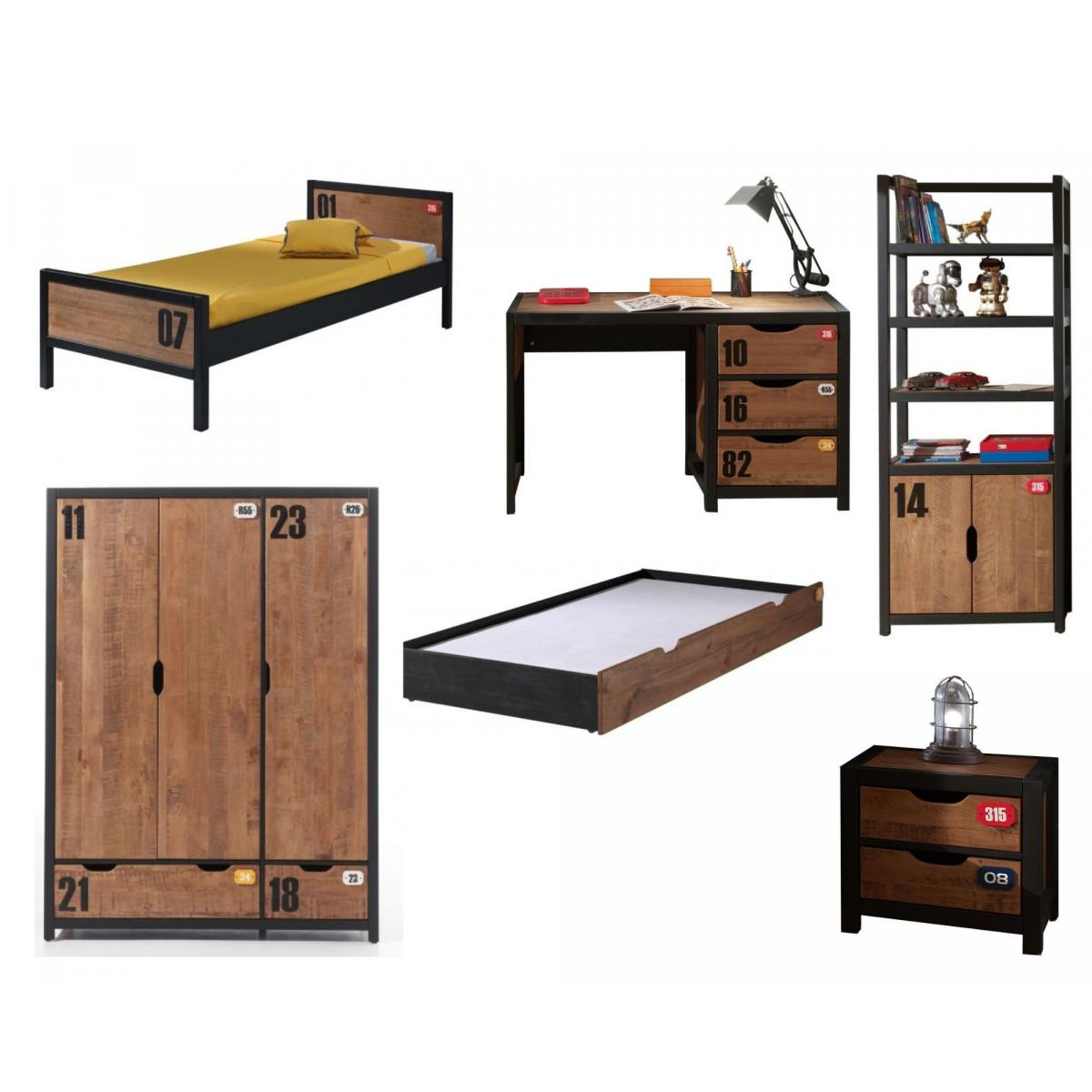Ensemble de meubles Alex avec grande armoire et bureau | Greenweez
