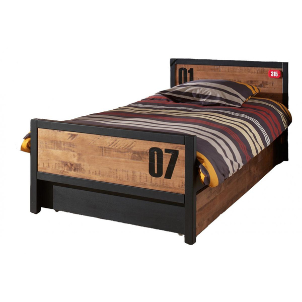 ALEX Lit Simple 90x200 pin massif + Sommier + Lit gigogne | Greenweez