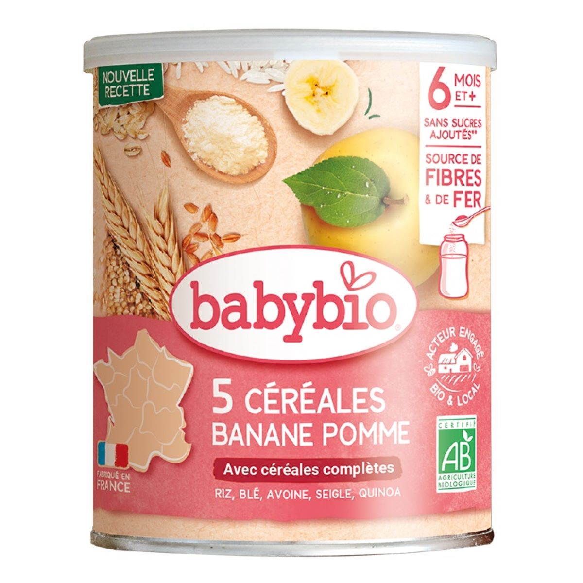 Céréales 3 fruits Pomme Banane 220g - Dès 6 mois | Greenweez