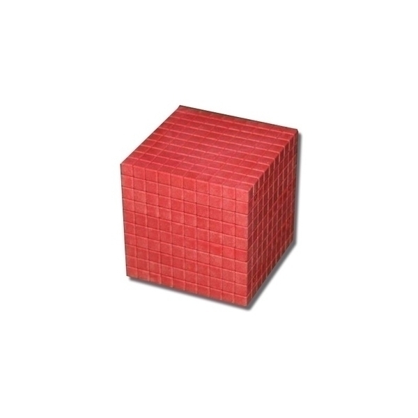 Cube de 1000 - base 10 en bois rouge | Greenweez