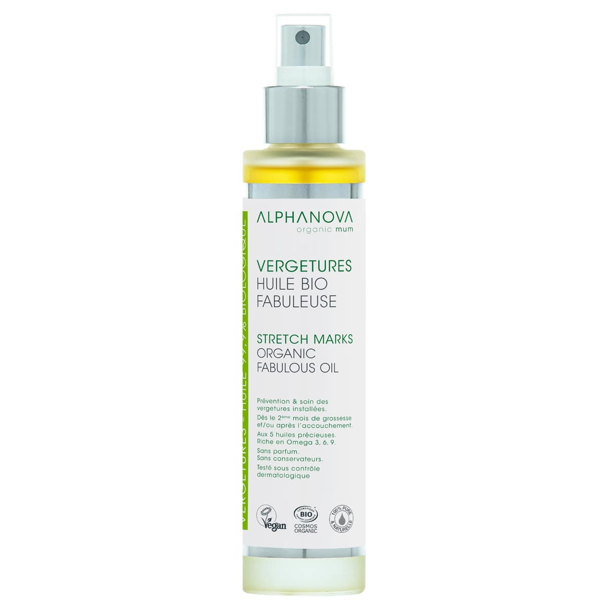 Alphanova Huile vergetures fabuleuse bio 100 mL | Greenweez