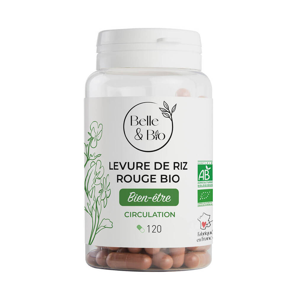 Levure de Riz Rouge Bio - 120 Gélules - Certifié AB par Ecocert | Greenweez