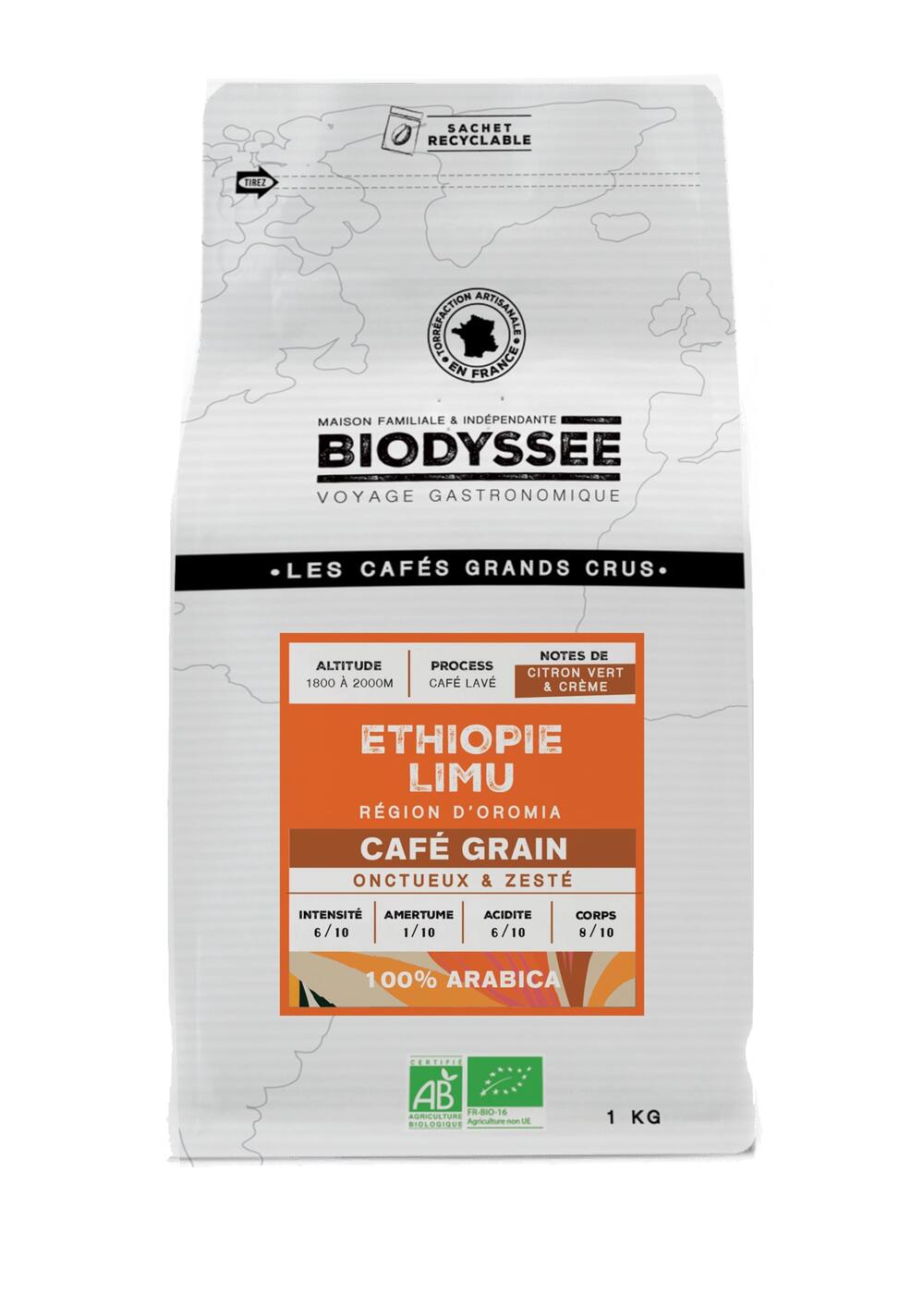 Café Grain Bio Grand Cru Éthiopie Limu - 1kg | Greenweez