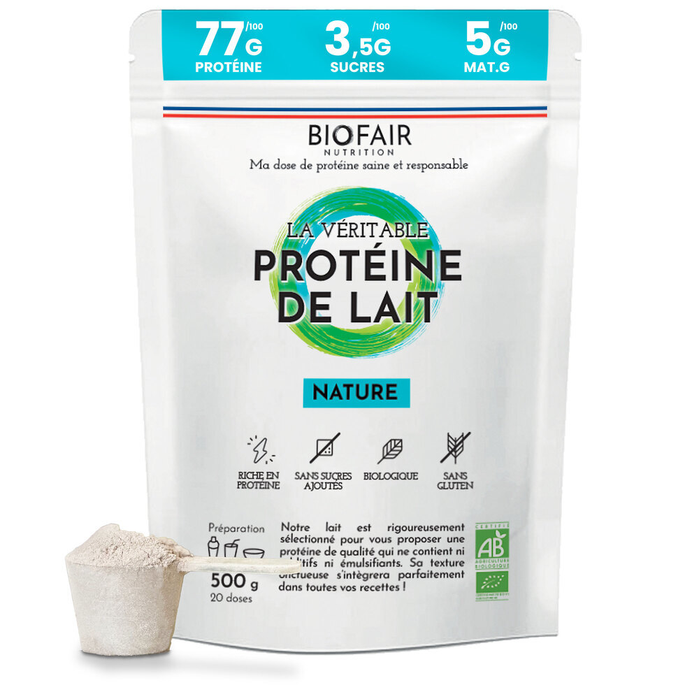 La véritable protéine de lait bio Nature - 500g | Greenweez