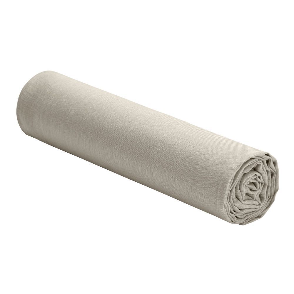 Drap housse 100% Lin Lavé 200 x 200 cm Sable | Greenweez