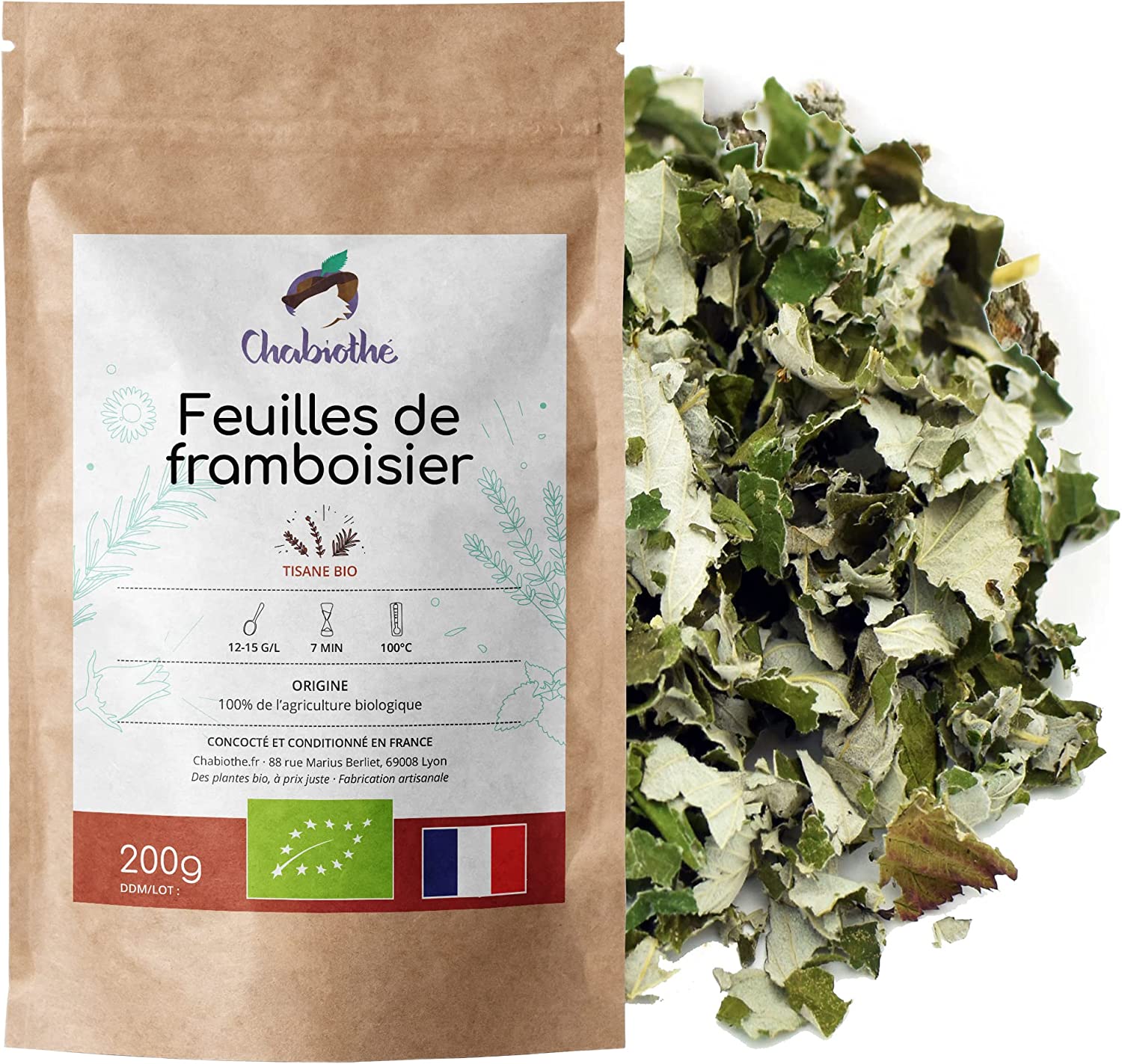 Tisane feuille de Framboisier Bio 200g - Origine France | Greenweez