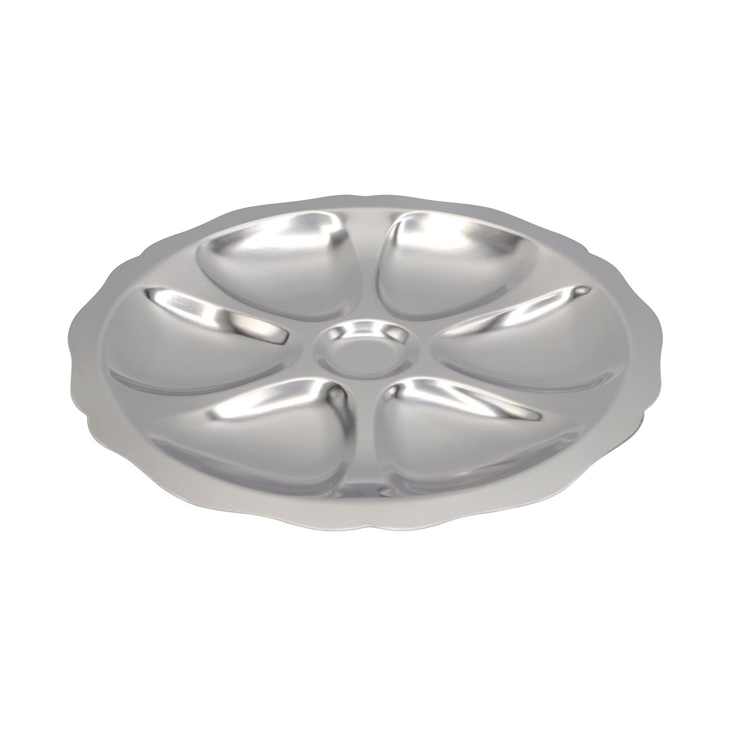 Assiette 6 huîtres en inox | Greenweez