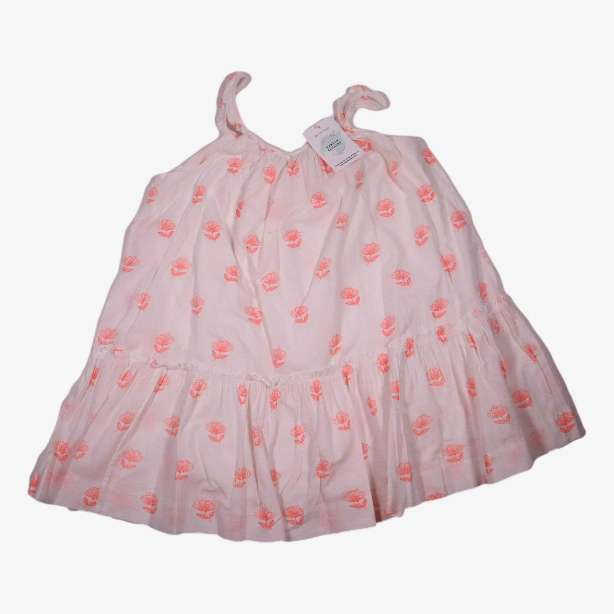 BONPOINT 6 ans robe blanche à motifs rose corail | Greenweez
