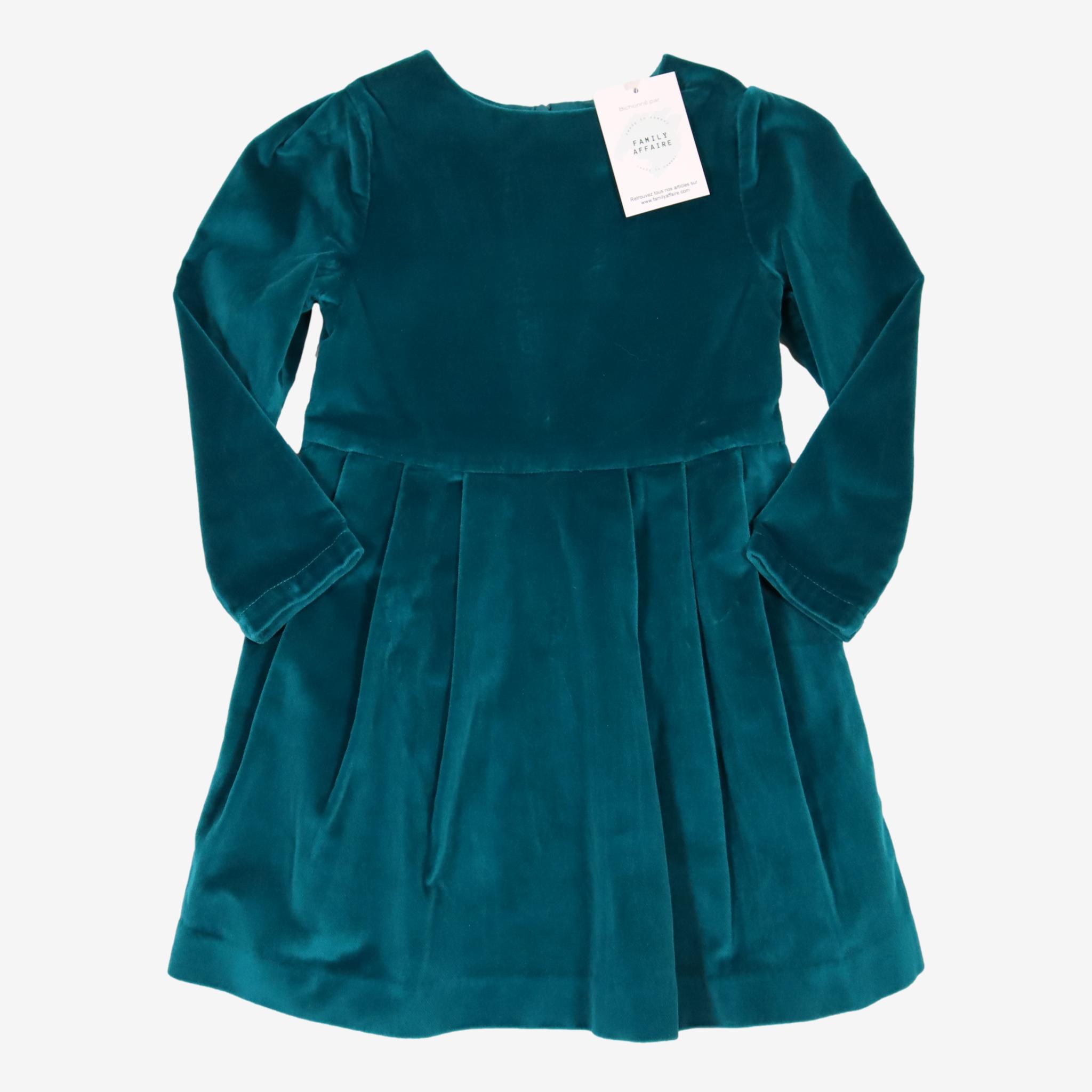 JACADI 4 ans robe velours vert emeraude | Greenweez
