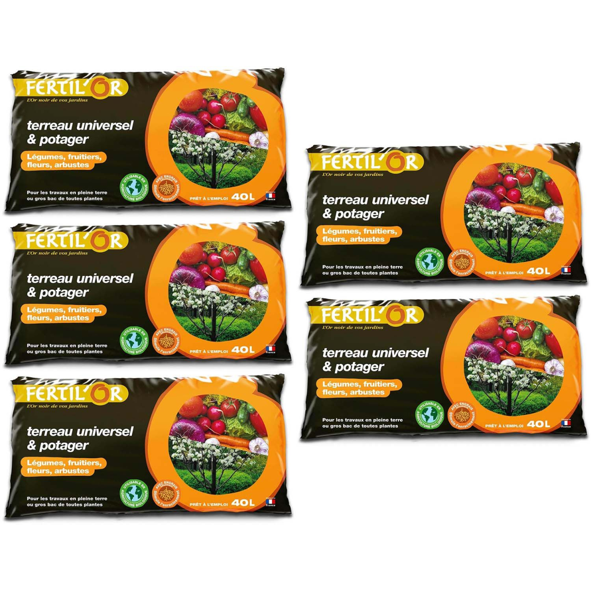 Terreau universel et potager pleine terre ou bac 40 litres Lot d ...
