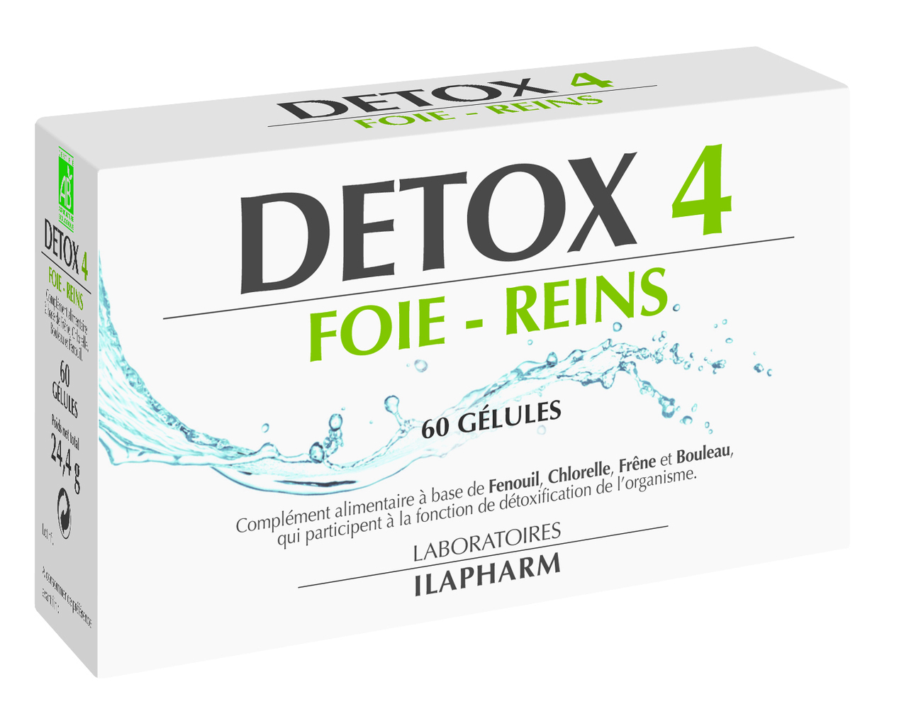 Détox 4 - Plantes- Eliminer les toxines - Draineur - 60 gélules | Greenweez
