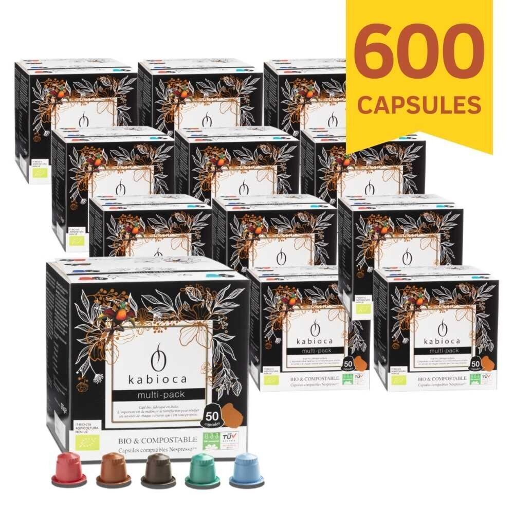 Coffret Découverte Bio Capsules compostable Nespresso x600 | Greenweez