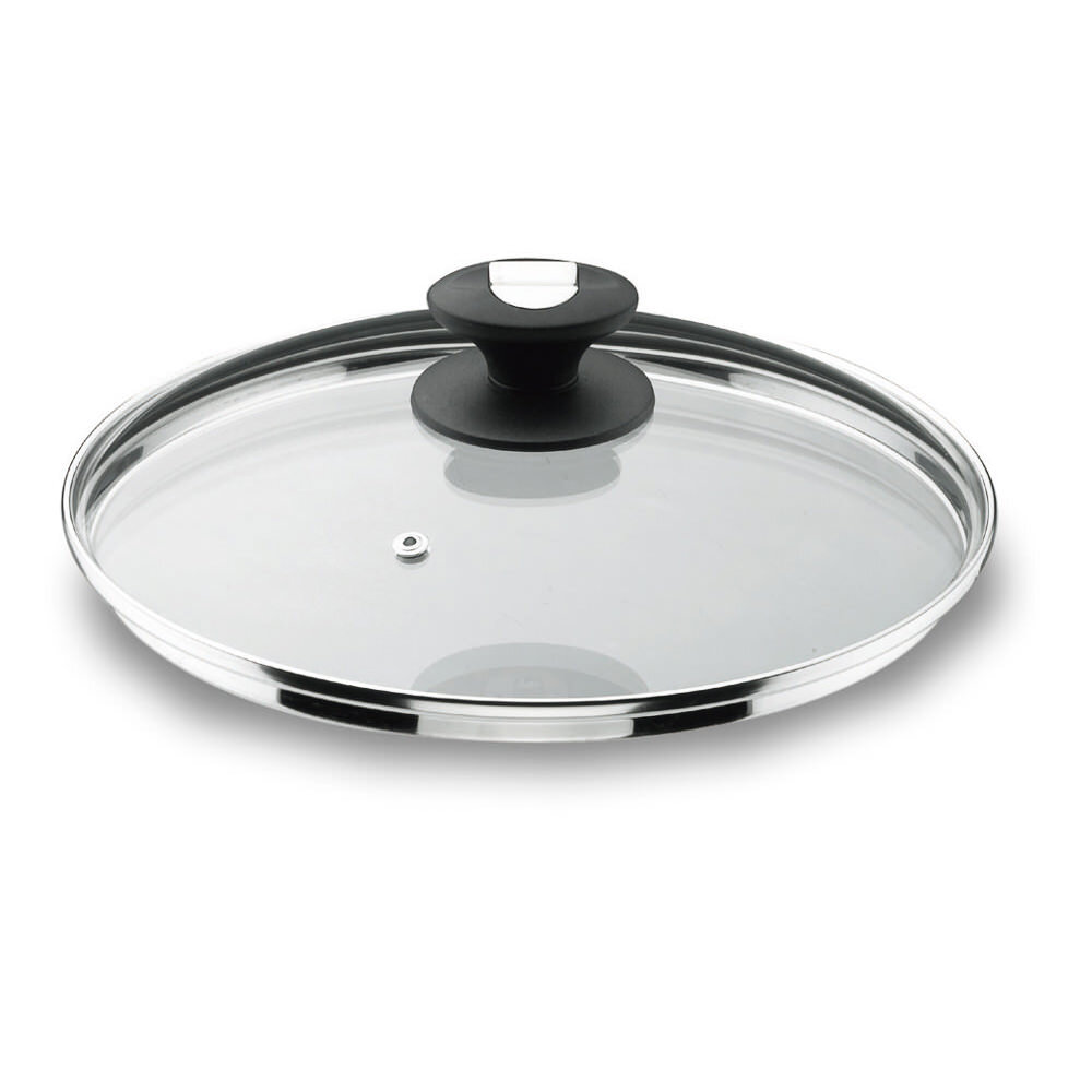 Couvercle en verre bord inox 28 cm | Greenweez
