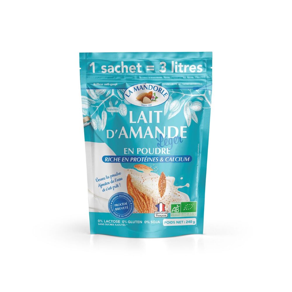 Lait d'amande léger en poudre bio 240g | Greenweez