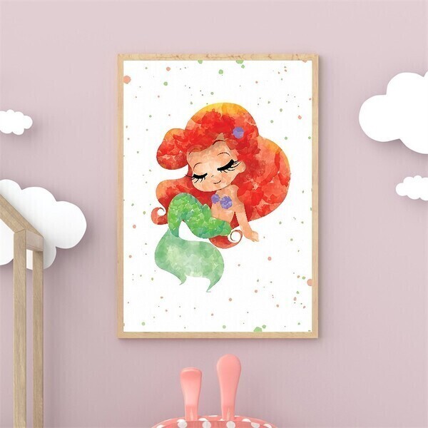 Affiche Ariel Princesse - 30x40cm - Decoration chambre Fille | Greenweez