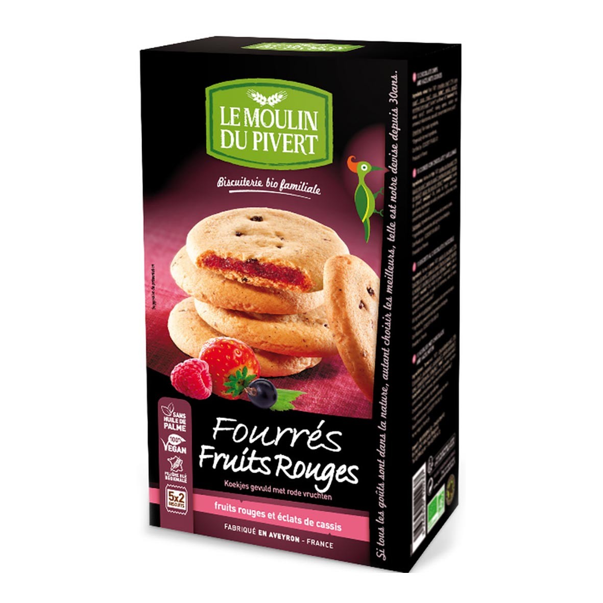 Biscuits fourrés fruits rouges vegan 175g bio | Greenweez