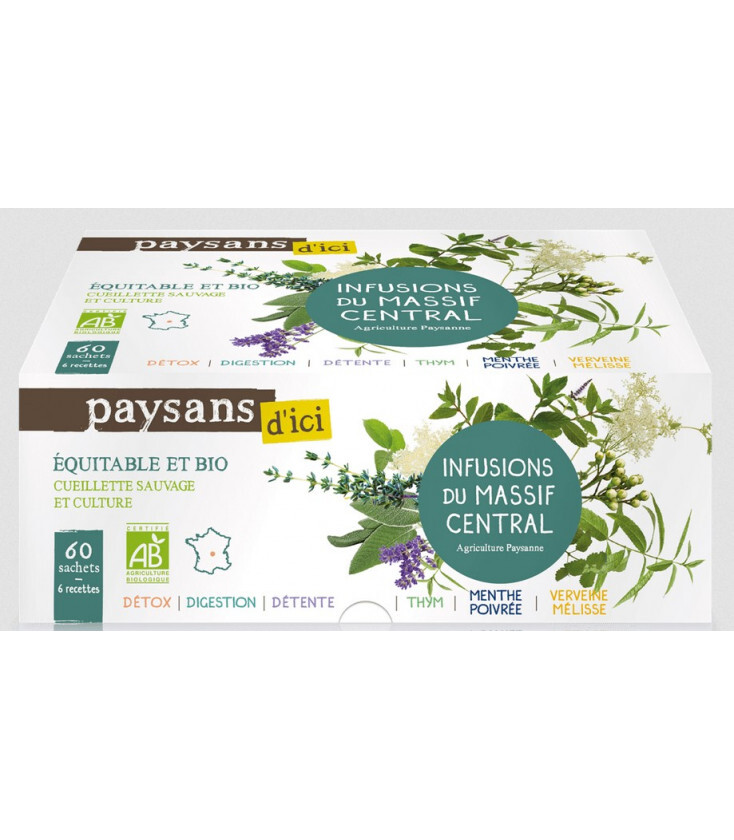 Infusions du Massif Central bio x 60 sachets | Greenweez