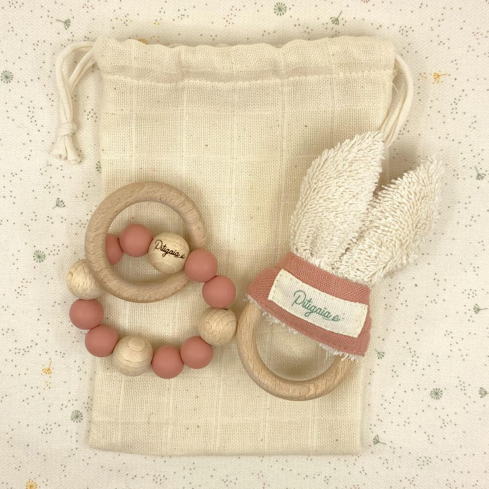 Pochon duo d'éveil pour bébé - terra-cotta | Greenweez